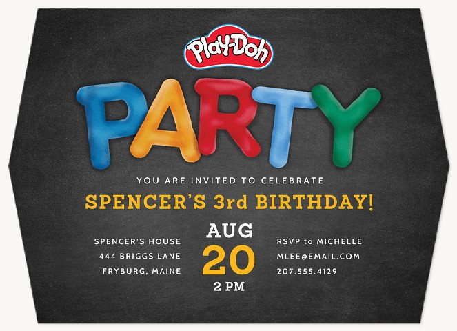 Play-Doh Chalkboard | Kids Birthday Invitations
